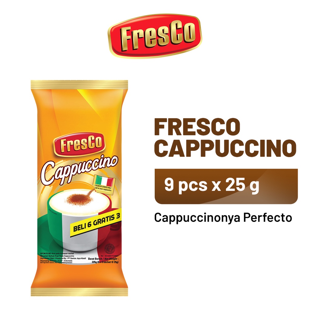 Jual FRESCO Cappuccino 1 Bag (9 x 25 gr) | Shopee Indonesia