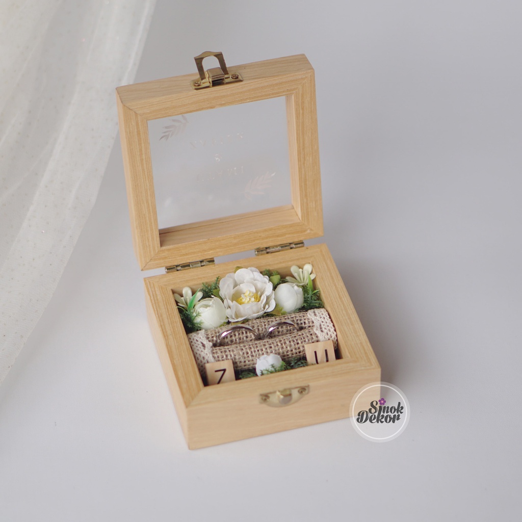 Jual Kotak Cincin Ring Box Kayu Akrilik Mahar Nikah Ring Bearer ...