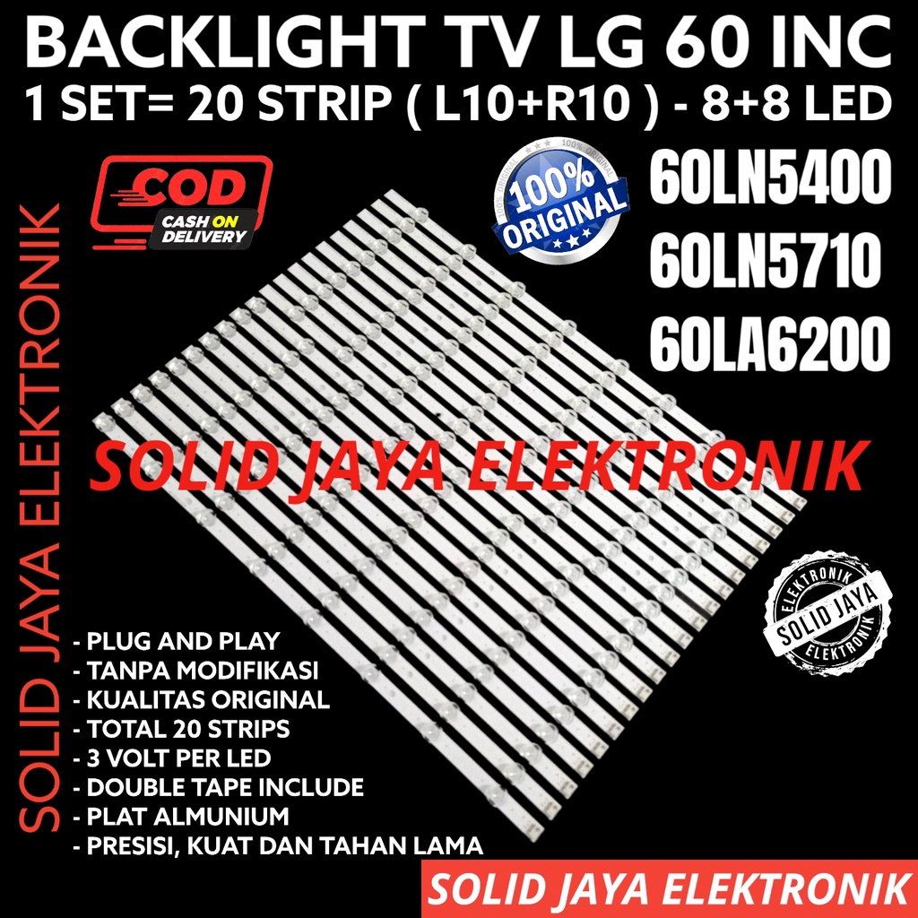 Jual BACKLIGHT TV LED LG 60 INC 60LN5400 60LN5710 60LA6200 60LN LAMPU BL LED 20 STRIPS STRIP ...