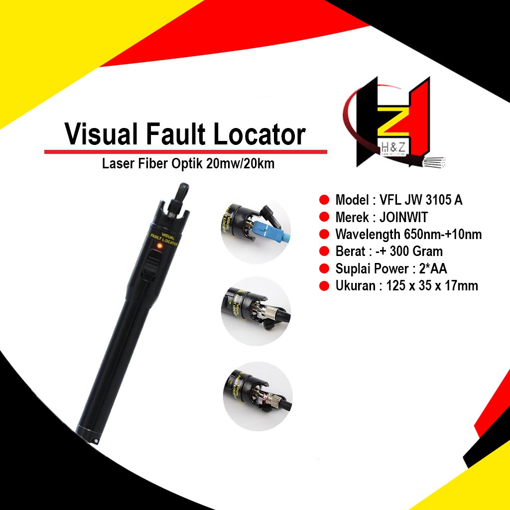 Jual VFL 20mw Joinwit JW3105A/Visual Fault Locator Joinwit Light Source ...