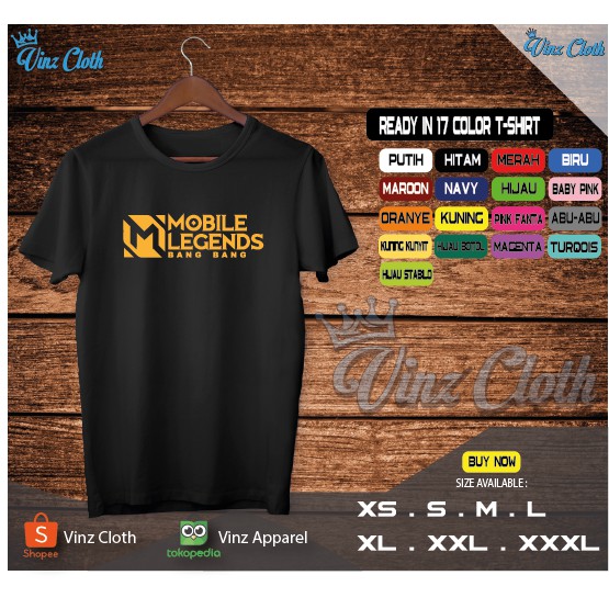 Jual New Tshirt Kaos Mobile Legend Logo Baru Pria Wanita Best Quality | Shopee Indonesia