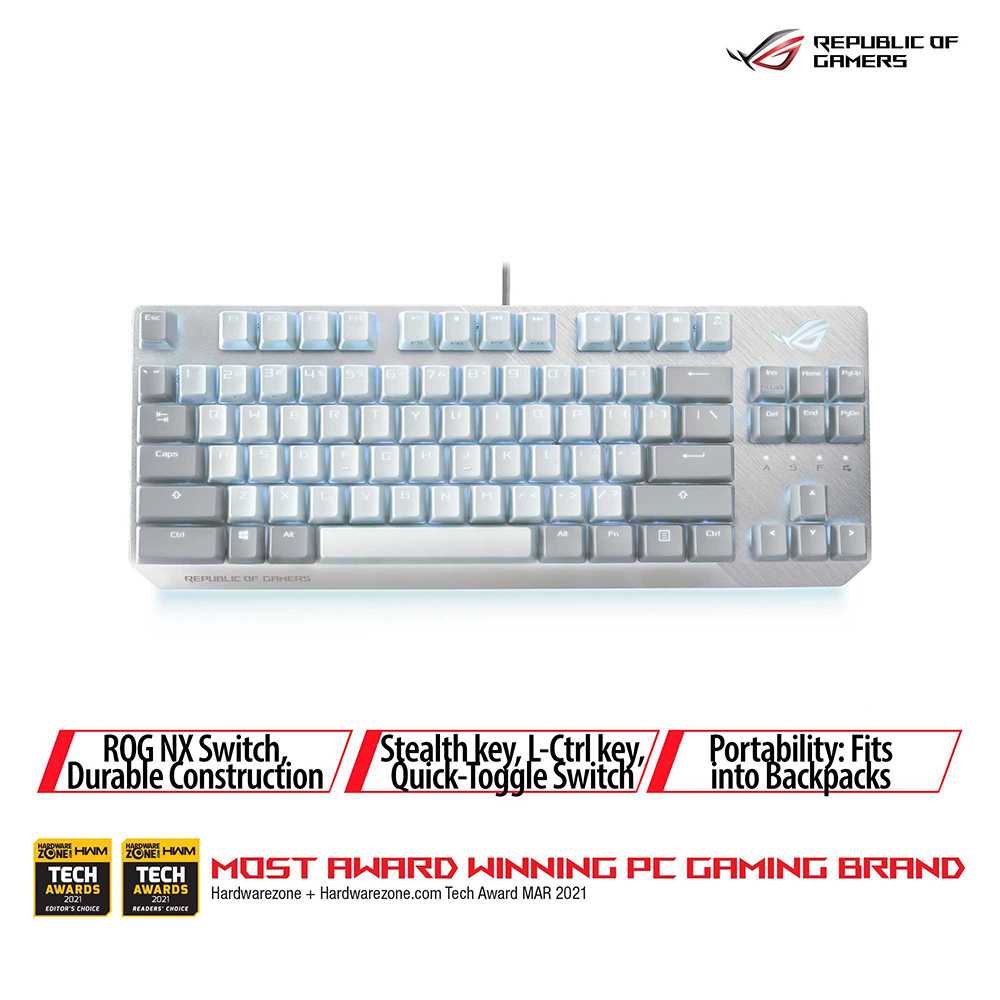 Jual ASUS ROG Strix Scope NX TKL Moonlight White wired mechanical RGB ...