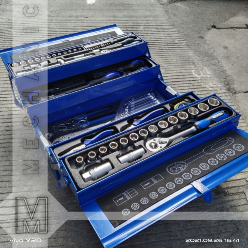 Jual TOOLKIT 91PCS/SET IN METAL CASE SANDS TOOLBOX BIRU TOOL BOX KIT ...