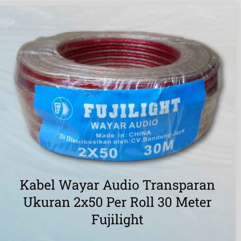 Jual Kabel Wayar Audio SUPER Transparan Ukuran 2x50 Per Roll 30 Meter ...
