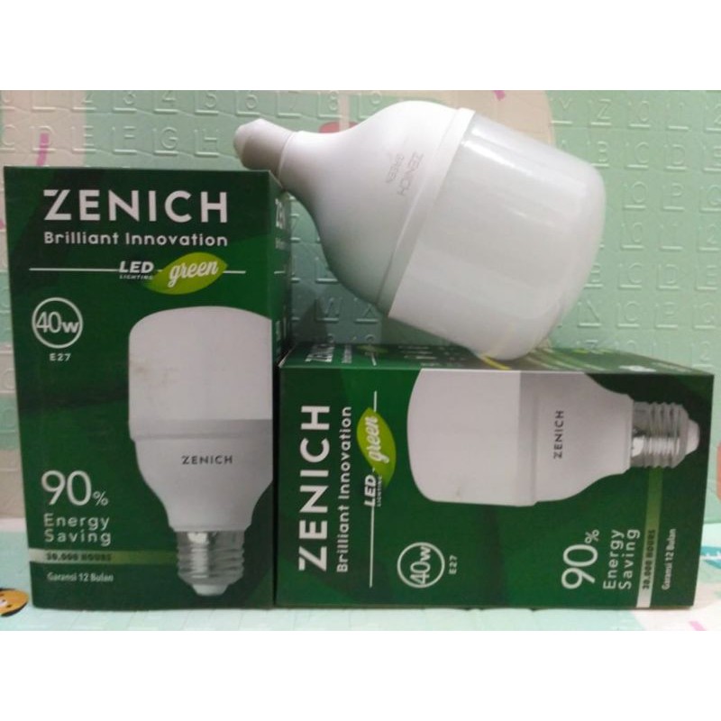Jual LAMPU LED ZENICH 40 WATT JUMBO NYALA PUTIH, GARANSI 1 TAHUN, SNI ...