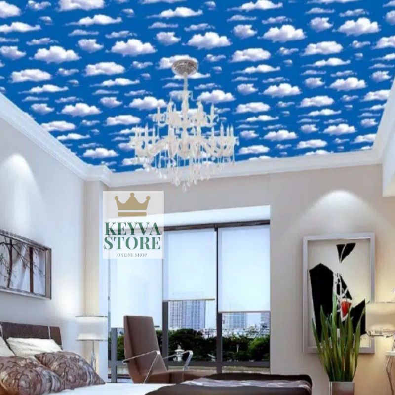 Jual Wallpaper Sticker Dinding Awan Biru Cantik 10mx45cm | Shopee Indonesia