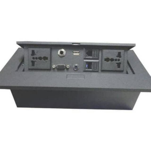 Jual BOX FLOOR SOCKET LANTAI/MEJA (2 COLOKAN LISTRIK,2 COLOKAN RJ 45 ...