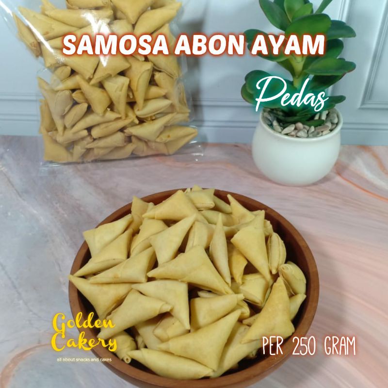 Jual SAMOSA Kering Mini Isi Abon Ayam Pedas | Shopee Indonesia