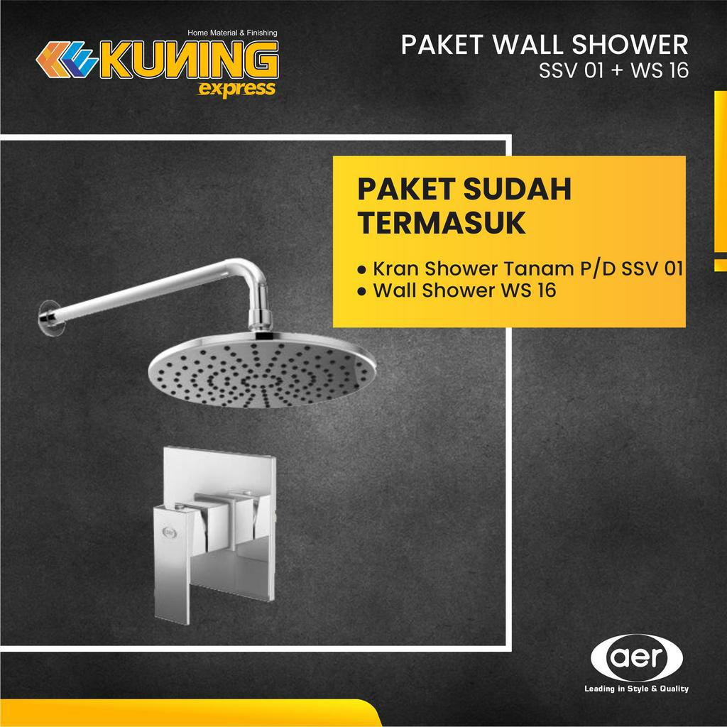 Jual AER PAKET Wall Shower WS 16 + Kran Panas Dingin SSV 01 Shower Mandi | Shopee Indonesia