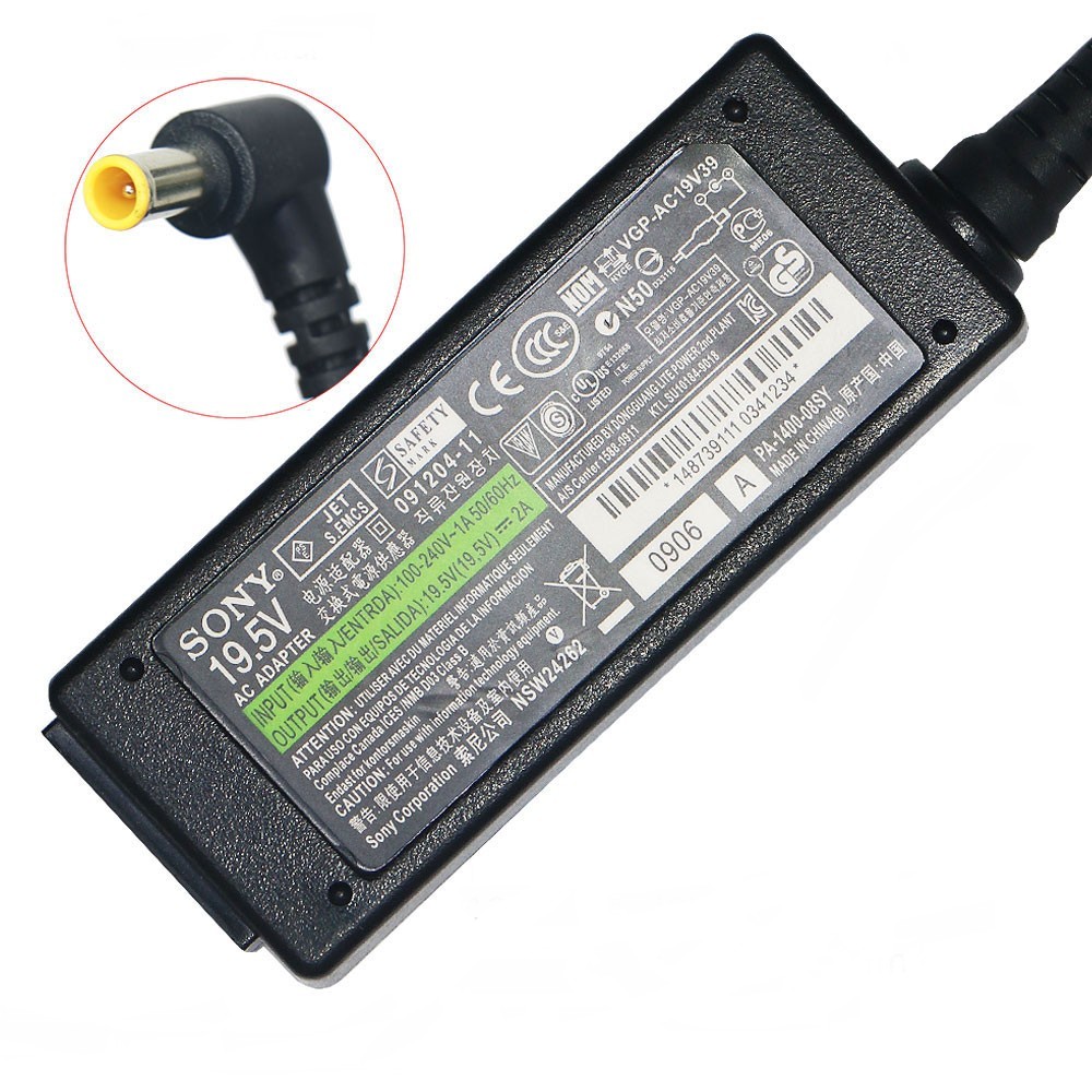 Jual Original Adapter For SONY Vaio 19.5V-2A (6.5*4.4mm) 40 watt / VGP ...