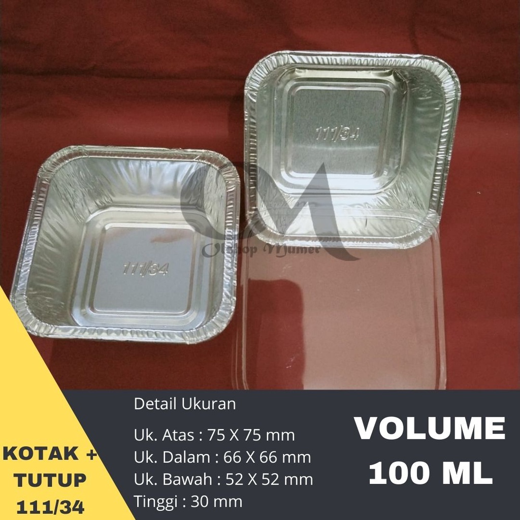 Jual Aluminium Foil OX 111/34 + Lid (OX100/OX 100King Foil) K-95 Wadah ...