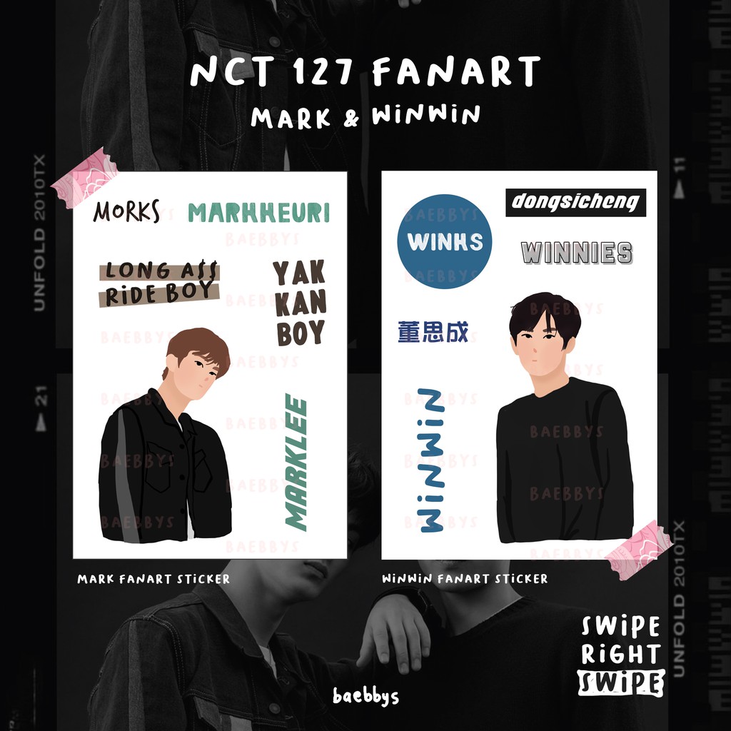 Jual NCT 127 Mark & Winwin Fanart Stickers | Shopee Indonesia