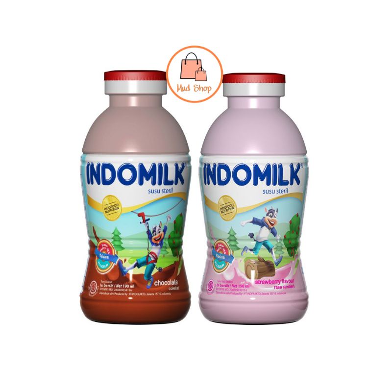 Jual Indomilk Susu Cair Botol Chocolate / Strawberry 190 ml | Shopee Indonesia