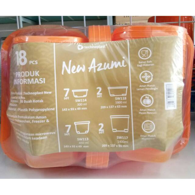 Jual TECHNOPLAST NEW AZUMI 18 PCS | Shopee Indonesia