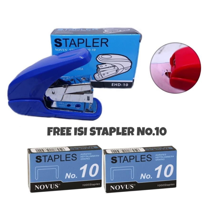 Jual Novus Stapler EHD-10 BONUS isi Stapler no 10 / stapler | Shopee ...