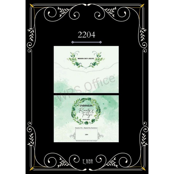 Jual Blangko Undangan Erba / Kartu Undangan Pernikahan kode 2204 ...
