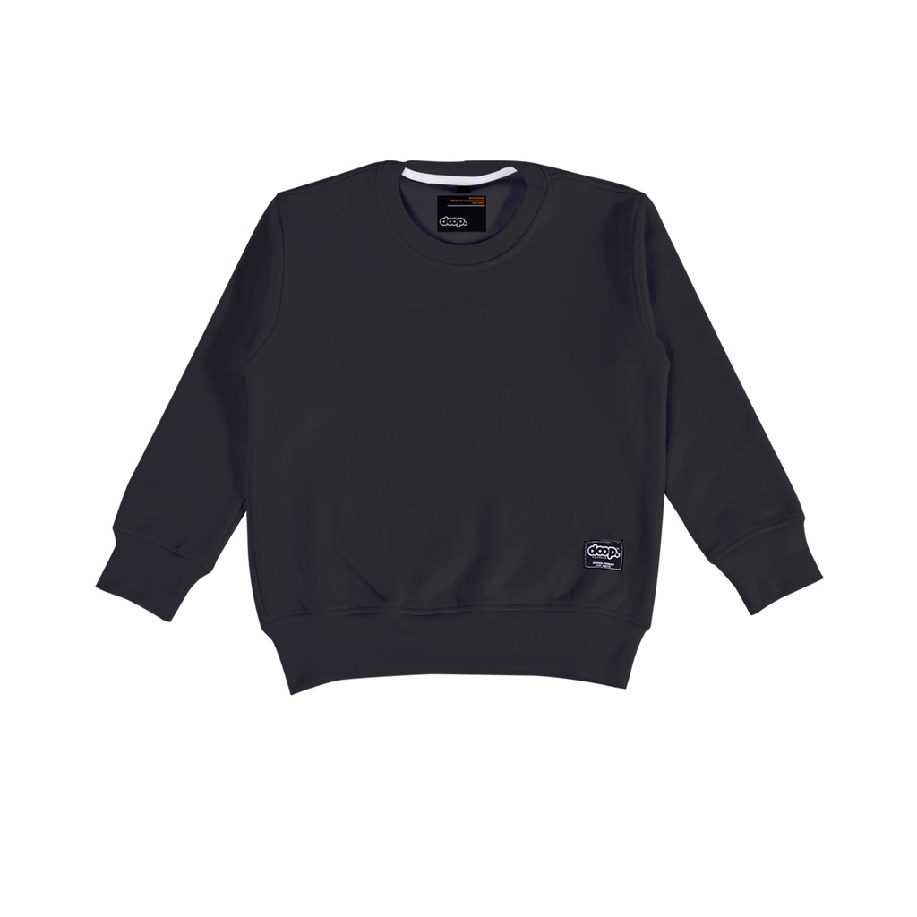 Jual Jaket Sweater Polos Hitam Anak & Dewasa / Crewneck Polos | Shopee ...