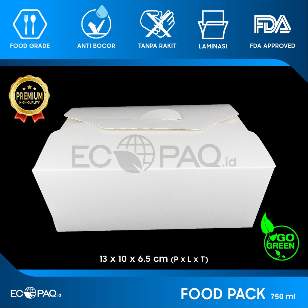 Jual Food Pack - Box Pail - PUTIH - 750 ml (50 pcs) | Shopee Indonesia