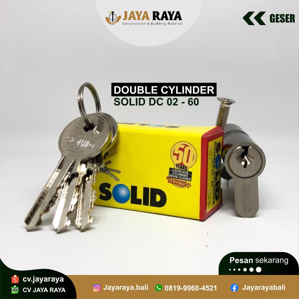 Jual ANAK KUNCI/SILINDER KUNCI DOUBLE CYLINDER/DC 02-60/SOLID | Shopee Indonesia