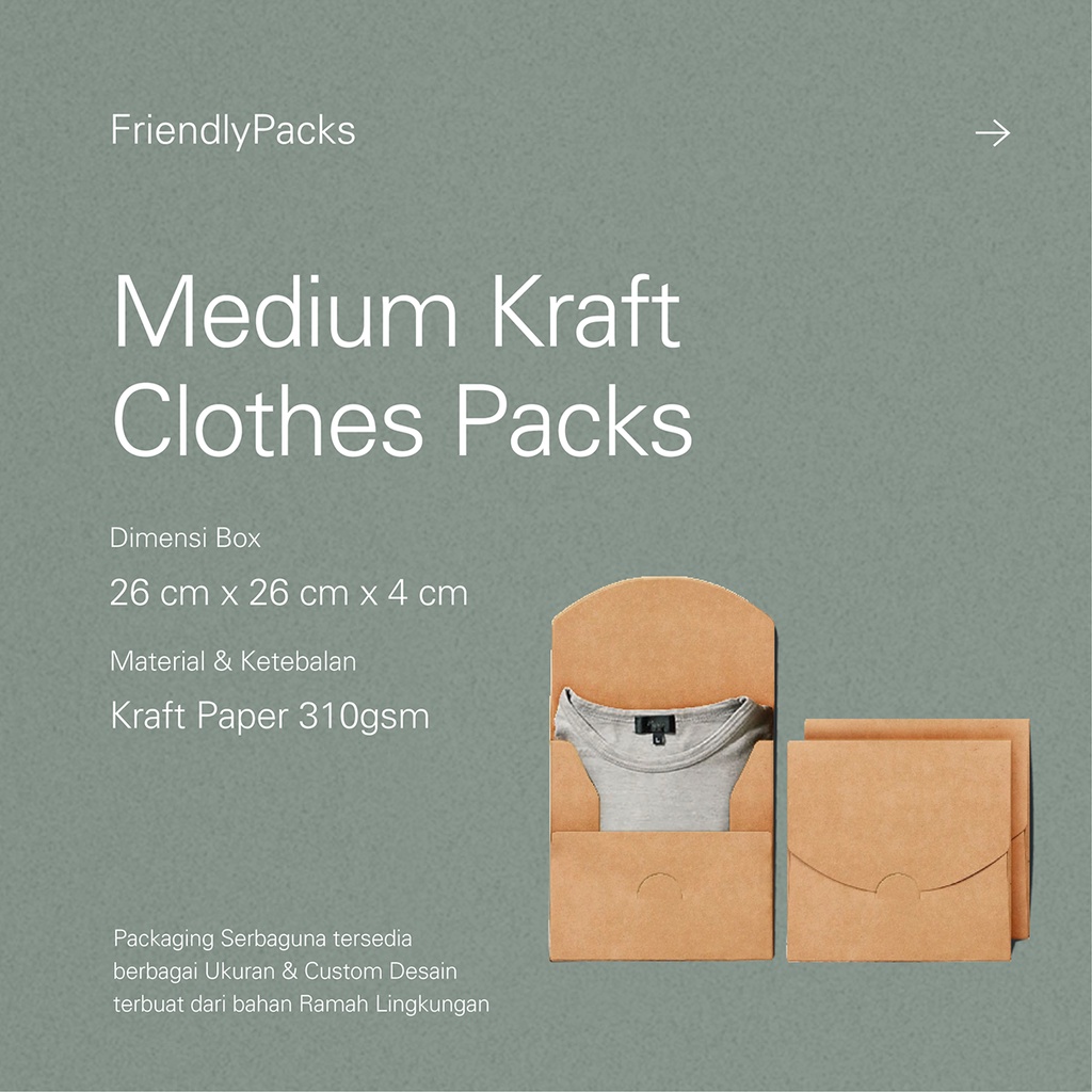 Jual Clothes Packs Kraft / Shirt Packaging / Kemasan Baju / Pakaian ...