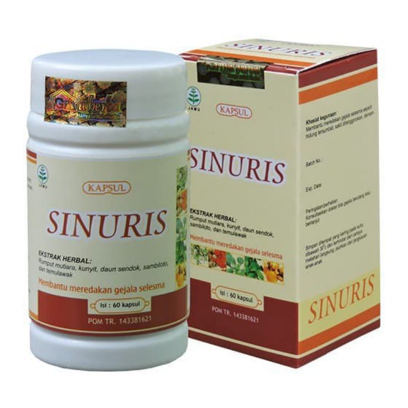 Jual Sinuris obat herbal sinusitis atasi salesma pilek demam | Shopee ...