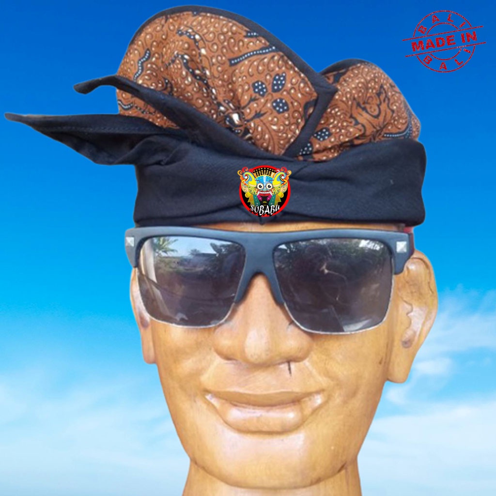 Jual Udeng Bali Hitam Polos Tepi Batik Setengah Jadi - Ikat Kepala Pria ...