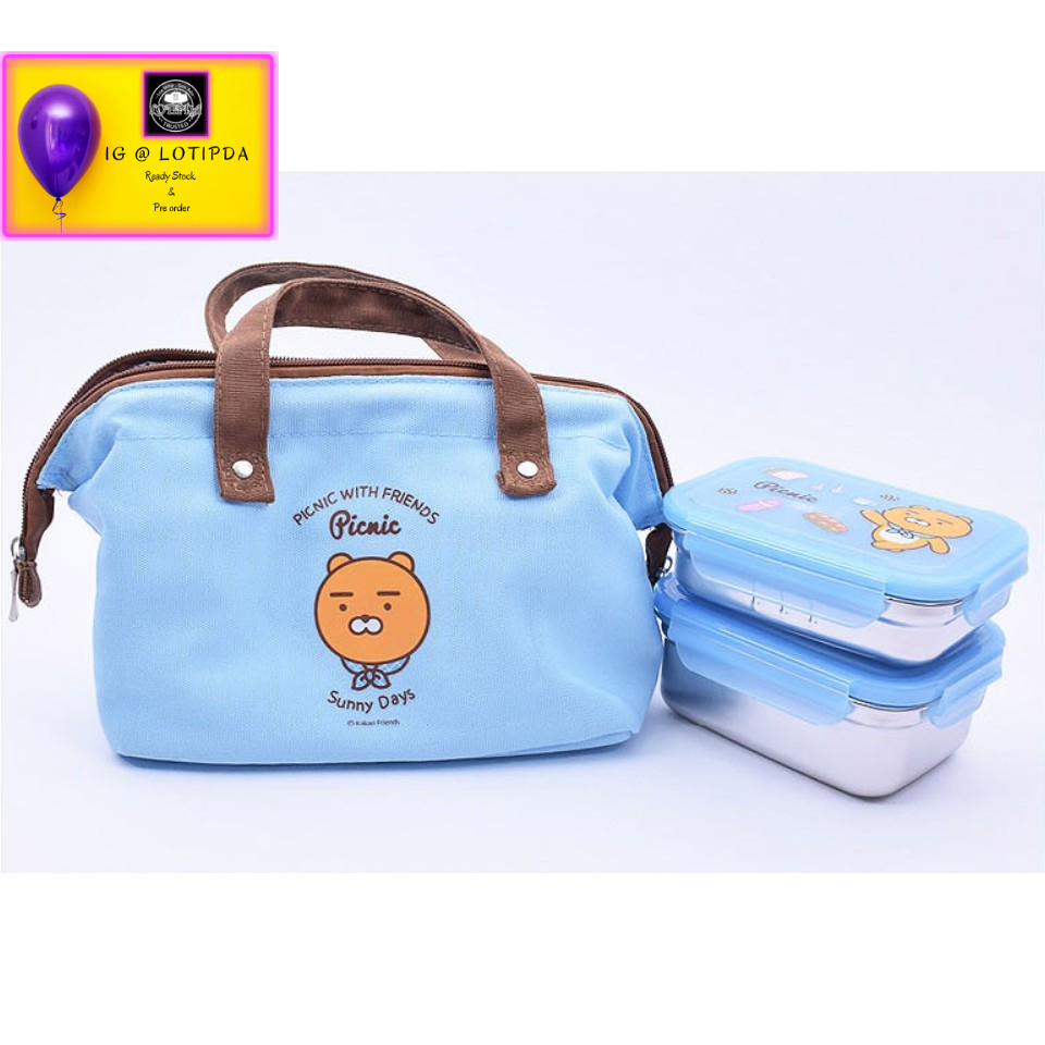 Jual KAKAO FRIENDS LUNCH BOX Picnic lunch box stainless lunch box Ryan ...