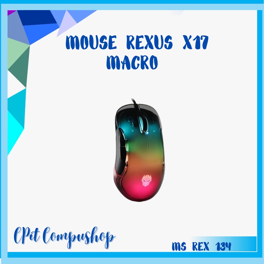 Jual Rexus X17 Bara Flame Macro Gaming Mouse RGB Crystal Transparent ...