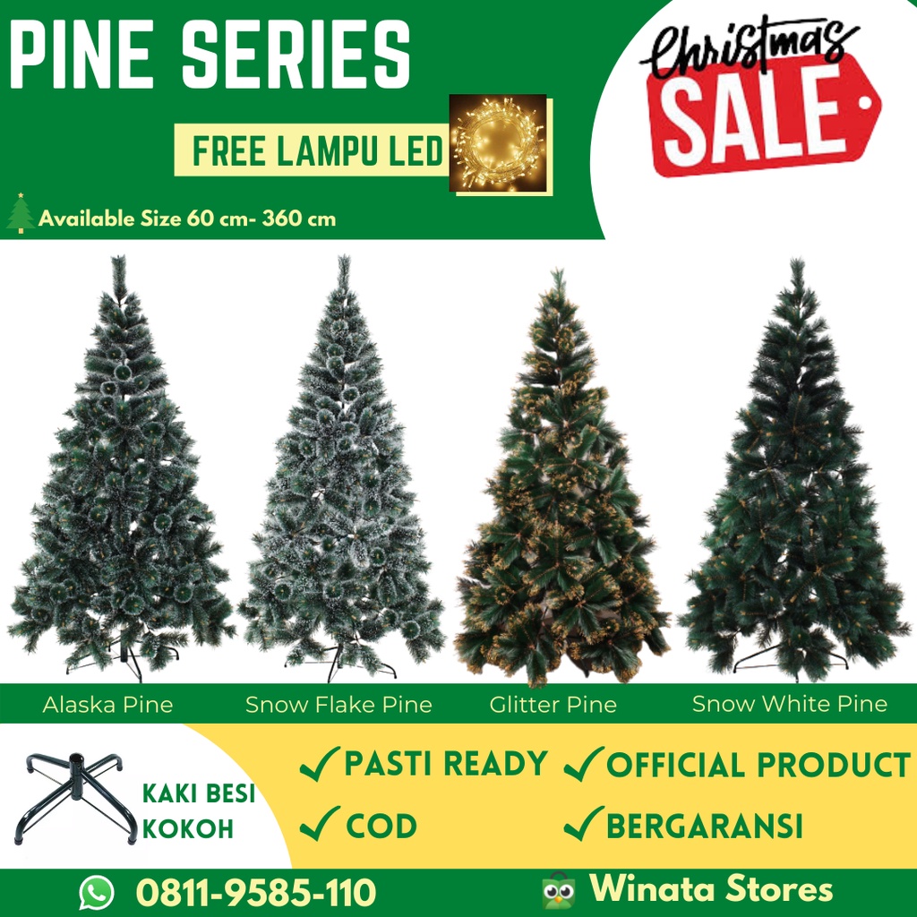 Jual Pohon Natal Tinggi 3 Meter 300 Cm 10 Ft Feet Jarum Pinus CHRISTMAS ...