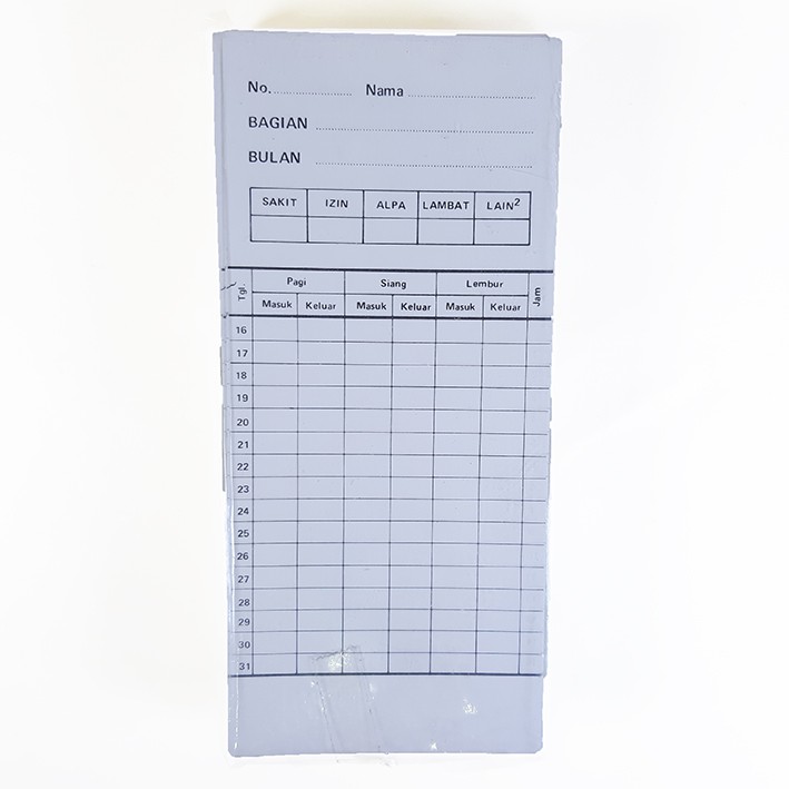 Jual Kartu Absen Isi 100 Lembar JunDW | Shopee Indonesia