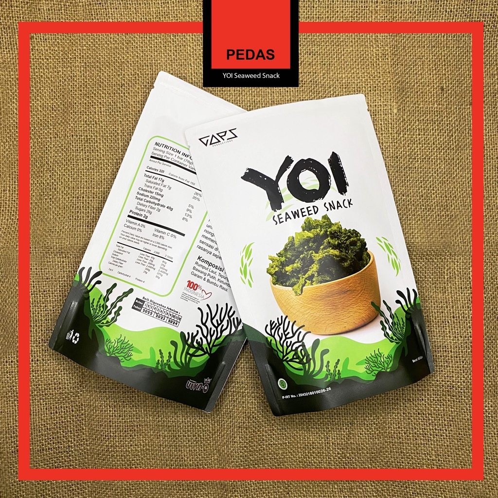 Jual cemilan rumput laut snack seaweed rasa PEDAS | Shopee Indonesia