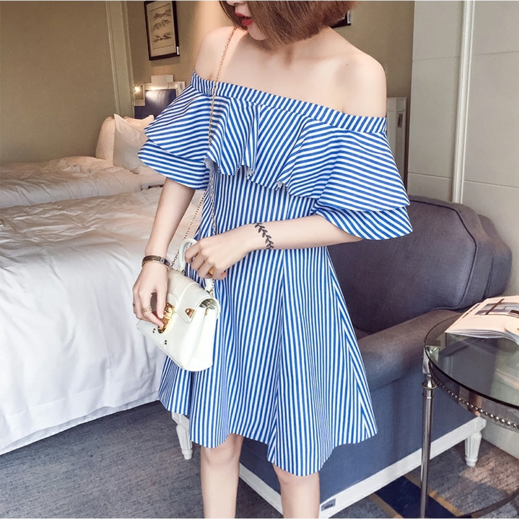 Jual Minidres Shasha DRESS SABRINA STRIPE KOREA/ MINI DRESS KOREAN ...
