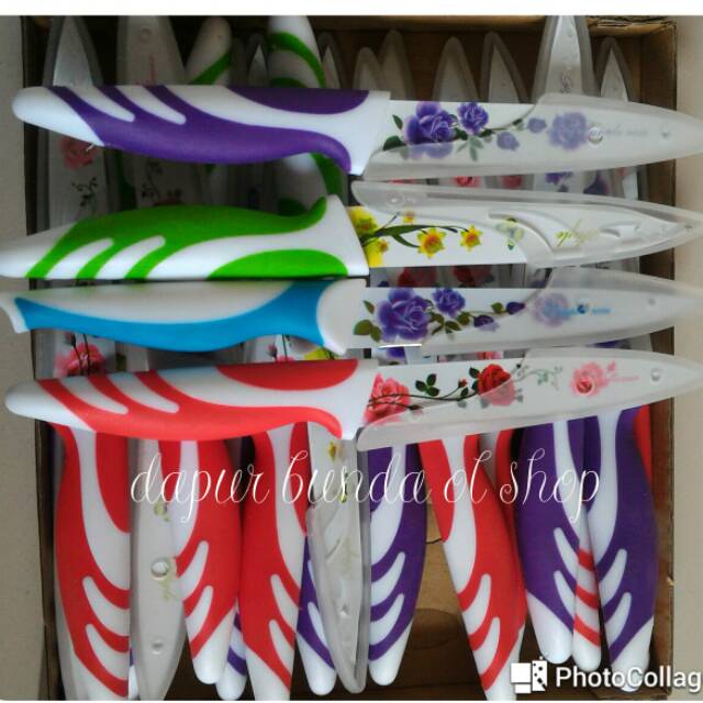 Jual Pisau keramik stainless motif bunga,tajam dan anti karat | Shopee ...
