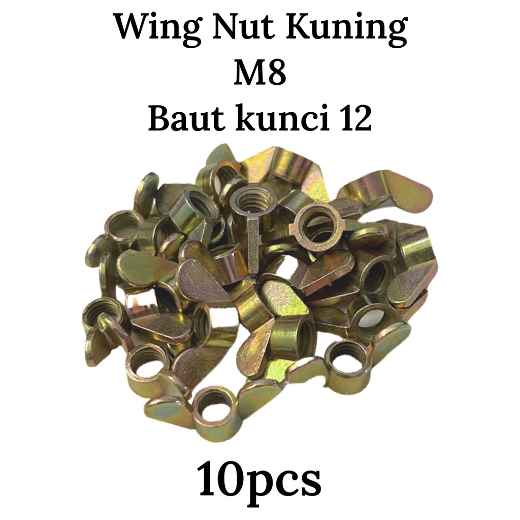 Jual MUR KUPU KUPU WING NUT MUR KUPING M8 10PCS AB468 | Shopee Indonesia