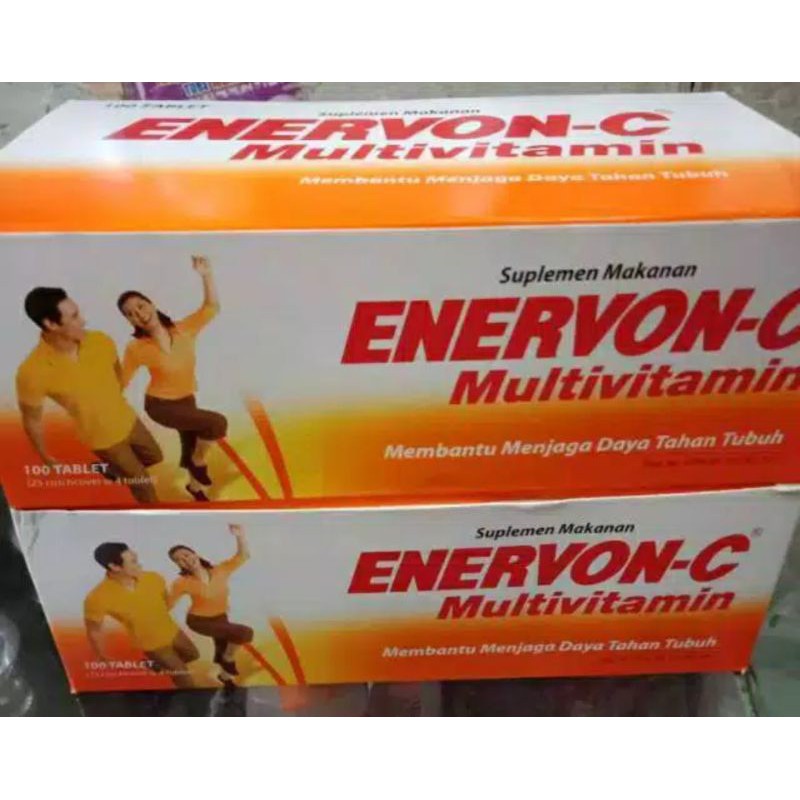 Jual Enervon C vitamin multivitamin strip 1 box murah isi 100 tablet ...