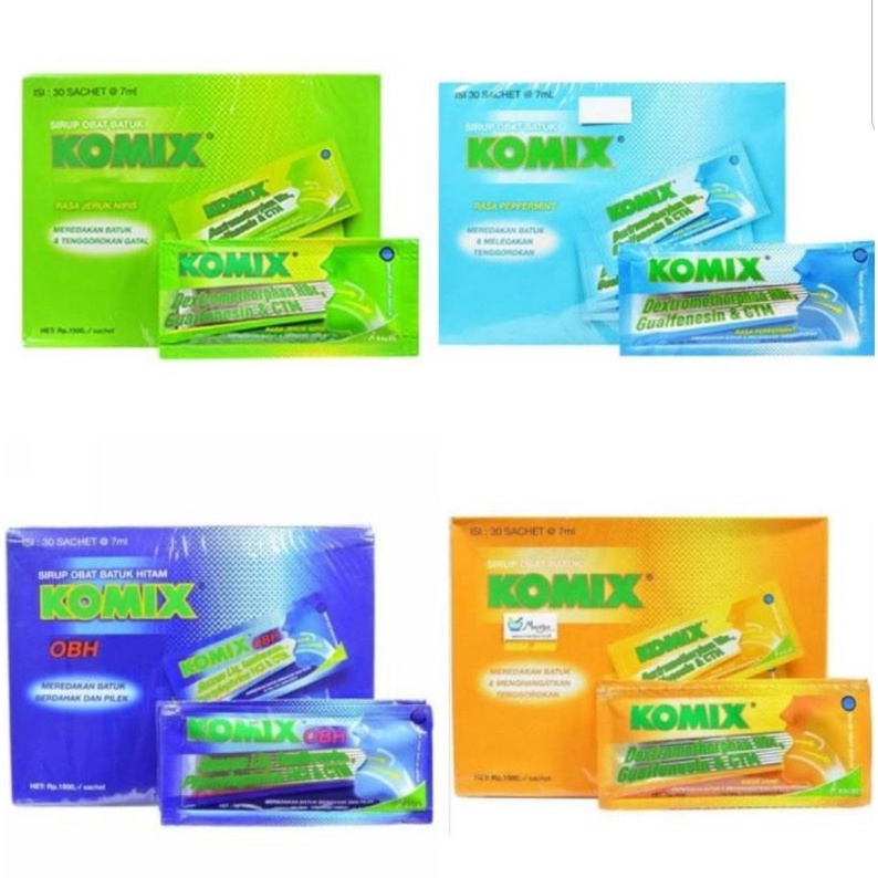 Jual komix sachet OBH jeruk nipis jahe peppermint mint cair 30's ...