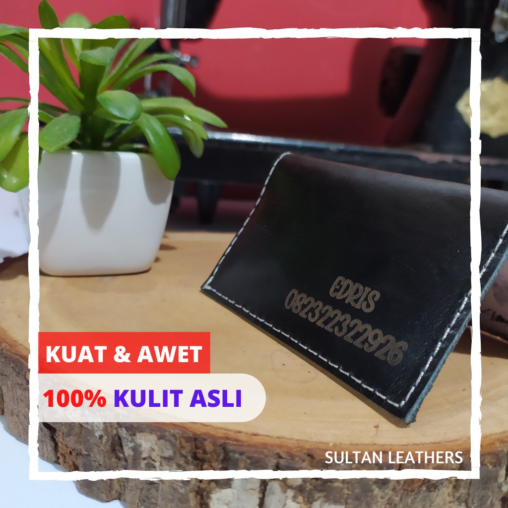 Jual Dompet Pria Kartu Kulit / Dompet Stnk 2 Lipat Custom Nama / Dompet ...