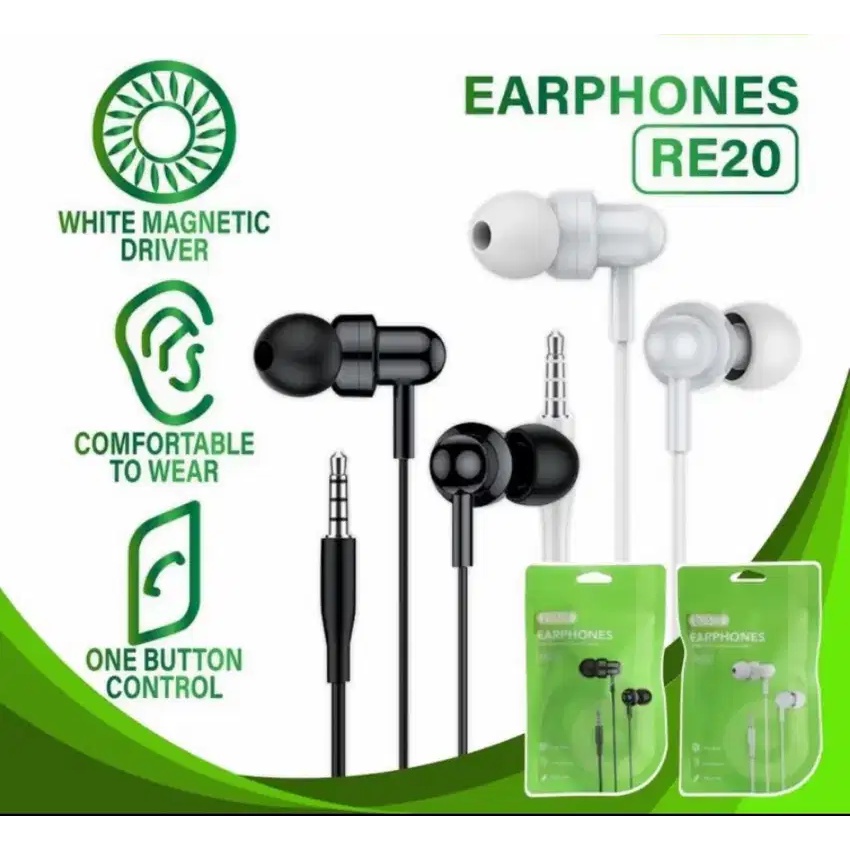 Jual Headset Robot RE20 Original Earphones Robot RE20 Deep Bass ...