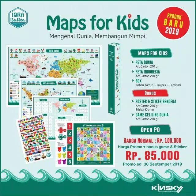 Jual poster maps for kids | Shopee Indonesia