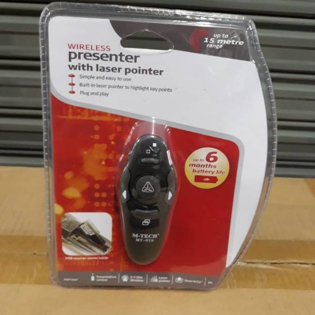 Jual wireless presenter m-tech mt-016 - laser pointer 2.4ghz MTECH016 ...