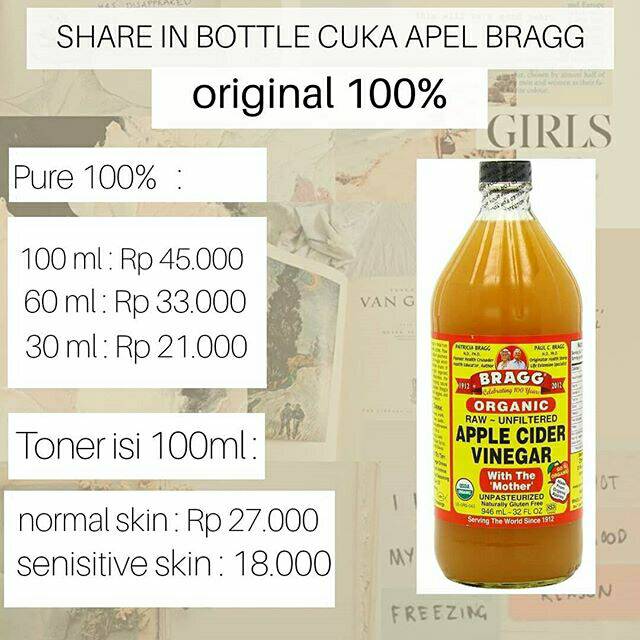 Jual SHARE IN BOTTLE CUKA APEL BRAGG PURE 100% ORIGINAL | Shopee Indonesia