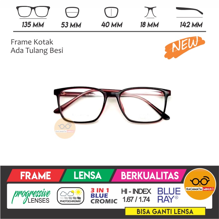 Jual Kacamata Minus KM049 Frame Korea - Frame Kotak Unisex | Shopee ...