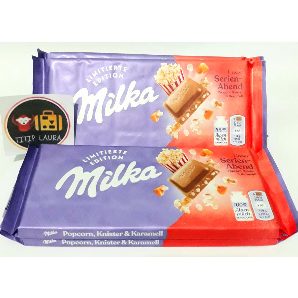 Jual Milka Chocolate Popcorn Caramel Limited Edition Original Jerman ...