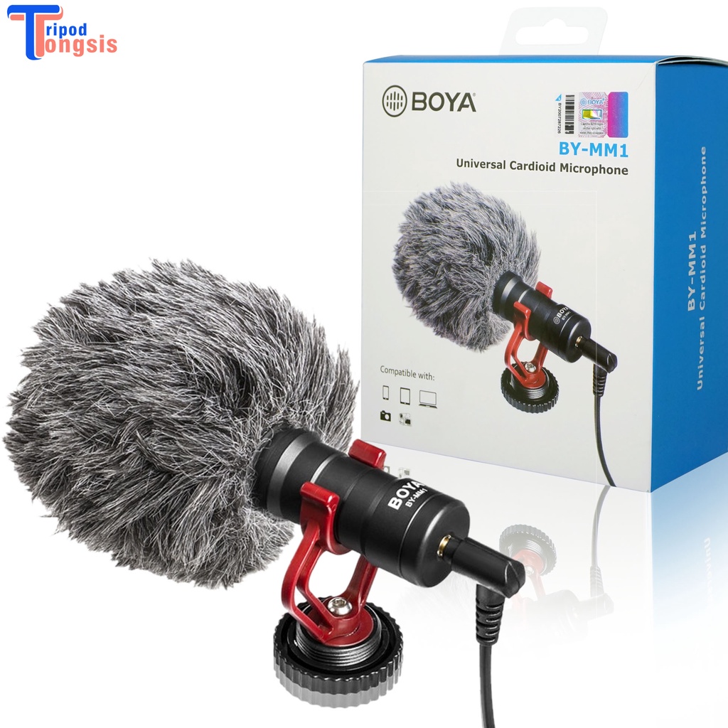 Jual Mic Boya BY MM1 CardioId Shotgun Mic for DSLR Smartphone Vlog Podcast | Shopee Indonesia
