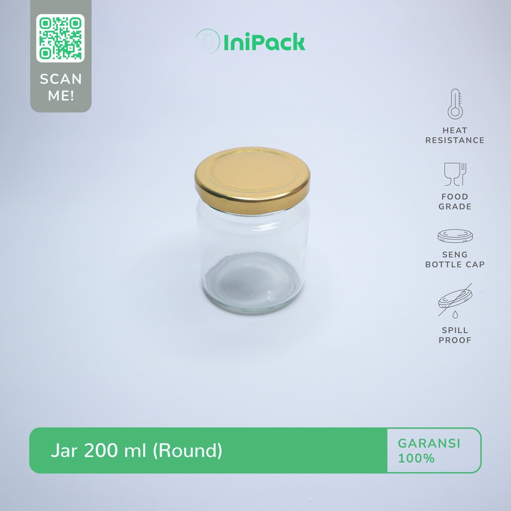 Jual Botol Kaca Beling 200ml / Jar Kaca 200 ml / Toples Kaca 200 ml ...