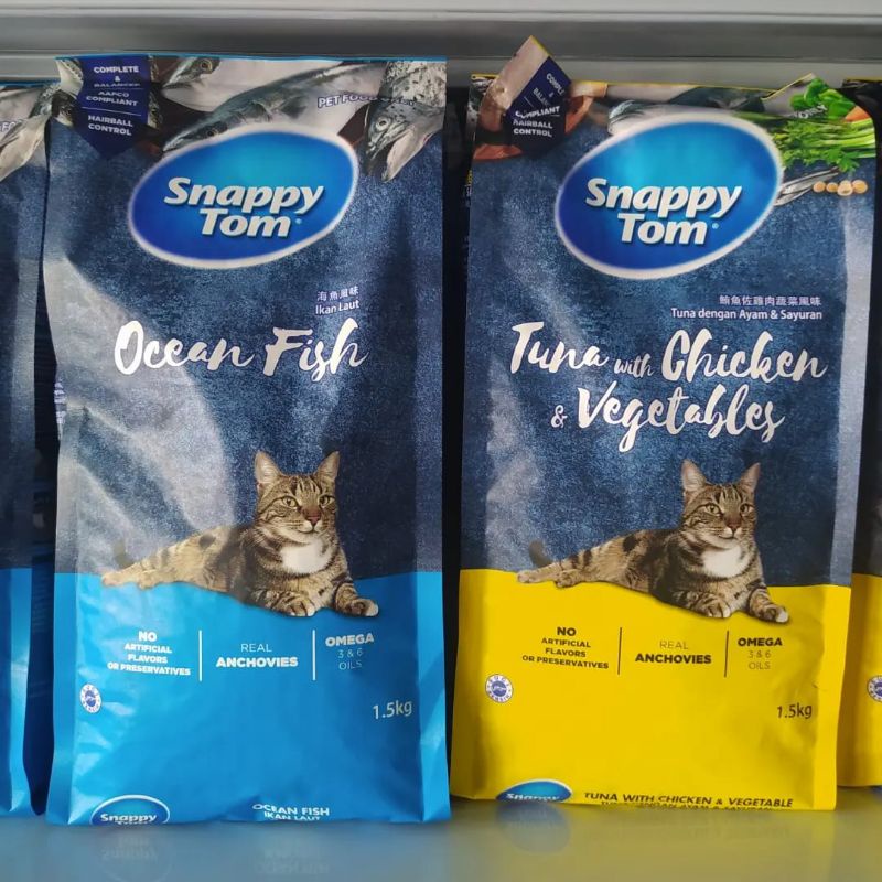 Jual SNAPPY TOM 1.5KG MAKANAN KUCING KERING OCEAN FISH - TUNA with ...