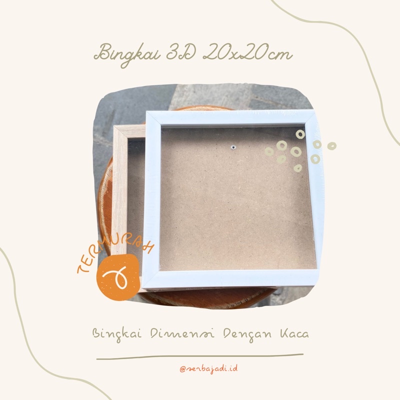 Jual BINGKAI DIMENSI 3D (104) 20X20CM / BINGKAI MAHAR RUSTIC / BINGKAI ...