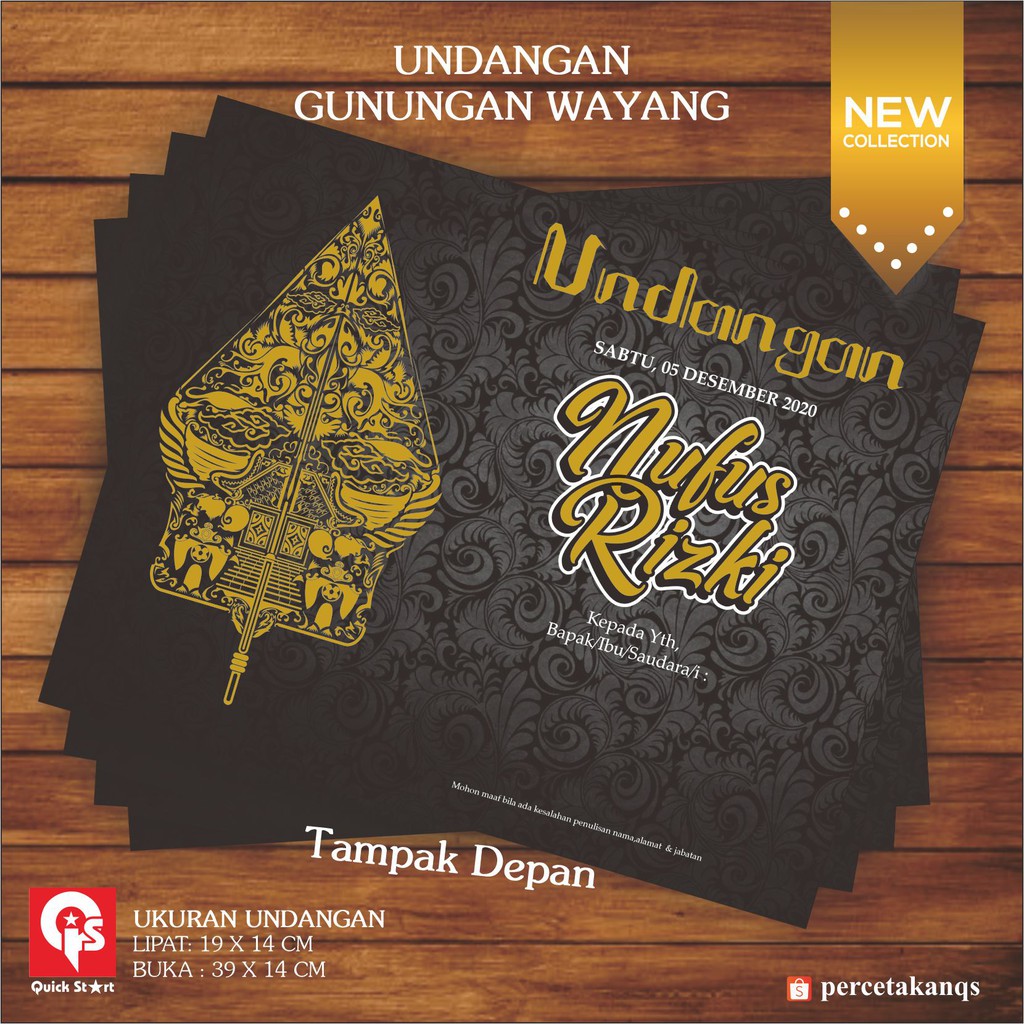Jual Undangan Pernikahan Tema Gunungan Wayang Merah Bahan Tebal Unik ...