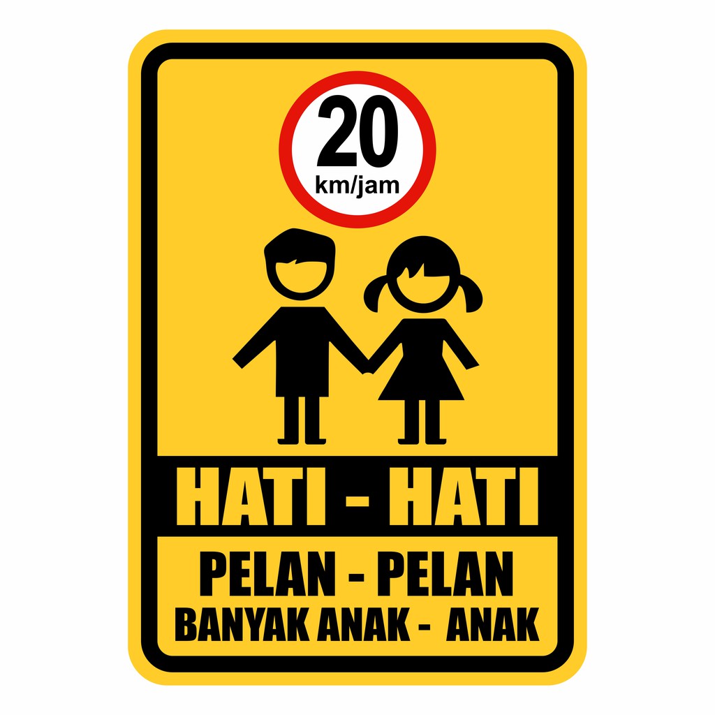 Jual Rambu Hati-Hati Banyak Anak - Anak 35cm x 50cm Batas Kecepatan ...