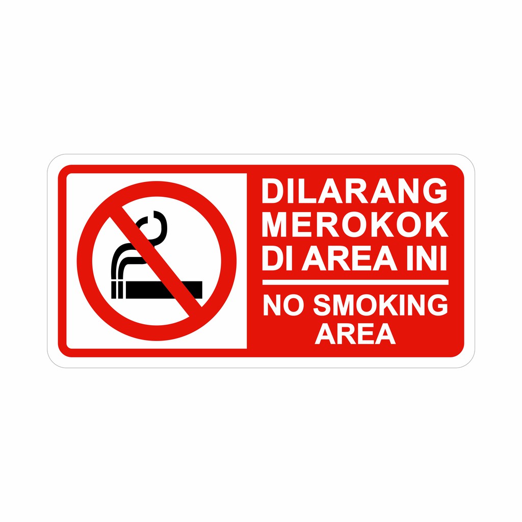Jual Rambu Sign Dilarang Merokok No Smoking 30cm x 15cm Akrilik ...